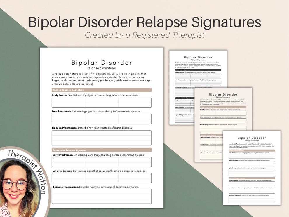 Understanding Bipolar Disorder - Relapse Signatures Worksheet ...
