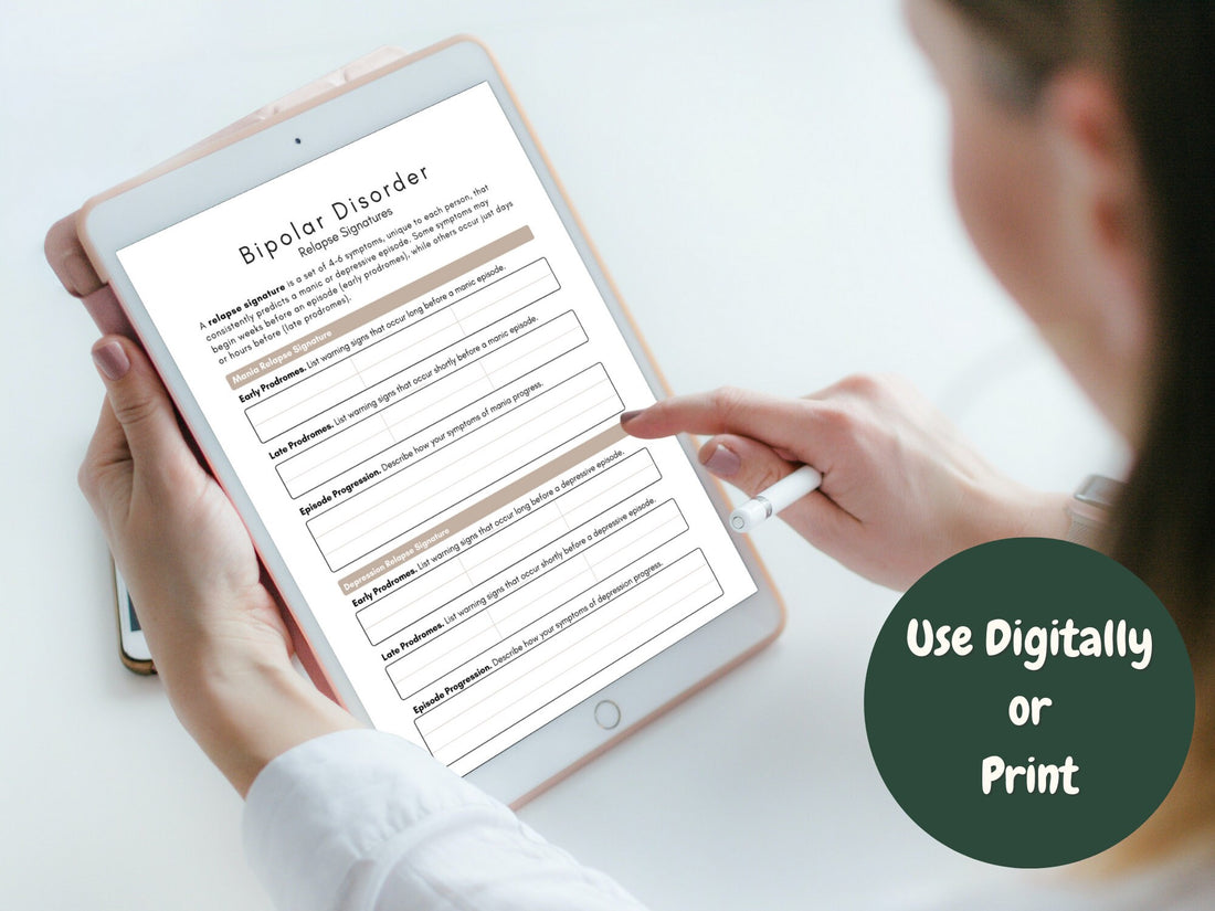 Understanding Bipolar Disorder - Relapse Signatures Worksheet ...